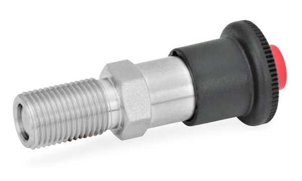 Inställningsbult i rostfritt stål med spärrknapp - GN414.1 NI