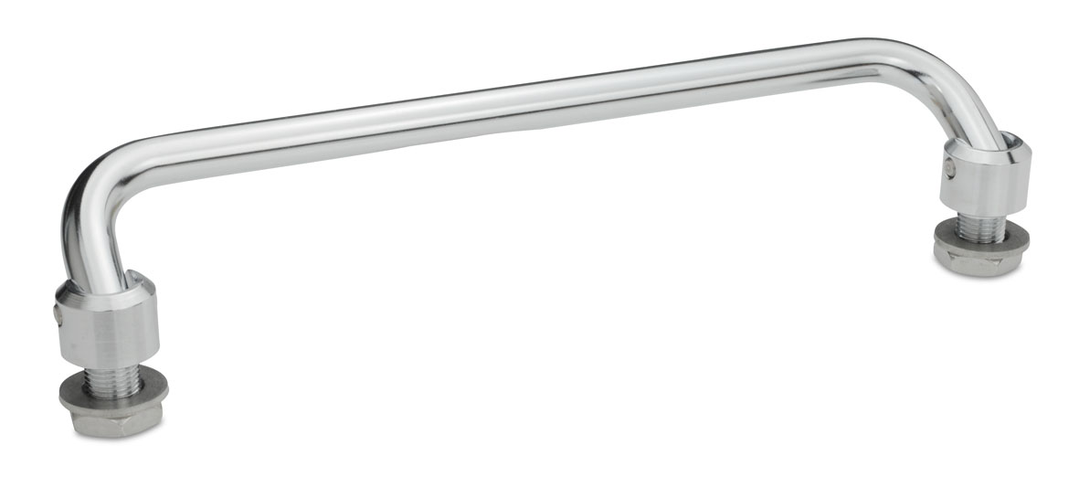 Fällbart bygelhandtag i förkromat stål